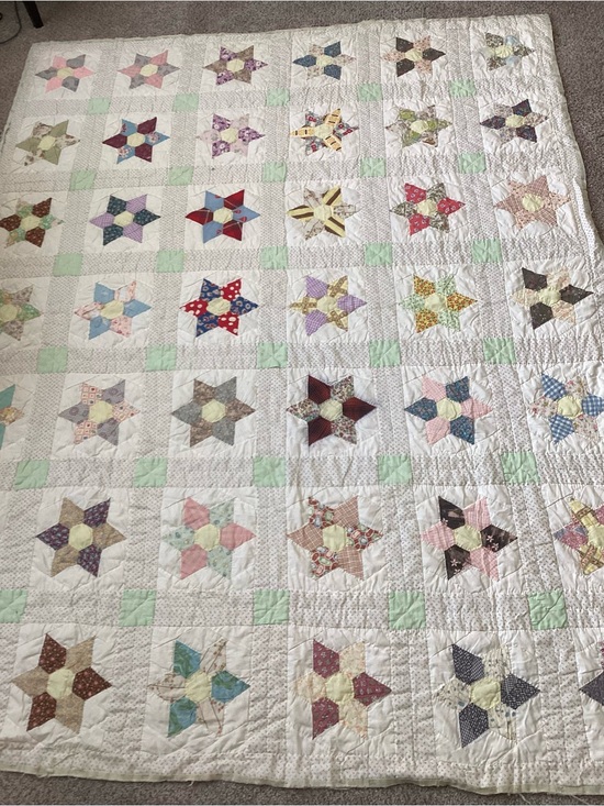 Handmade | Bedding | Vintage Star Flower Quilt Boho Farmhouse 68x9 ...